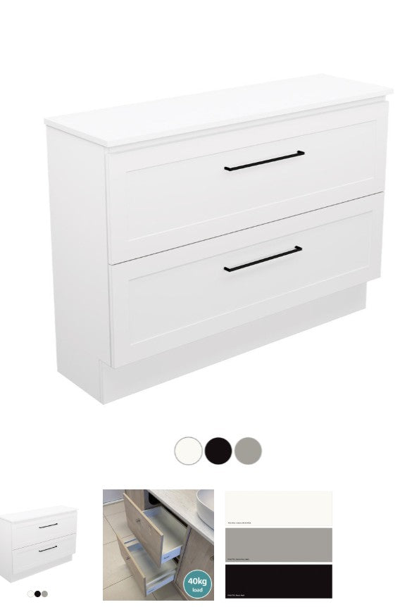 Newport Ensuite All Drawer 1200 Floor Standing Vanity – Floor WA ...